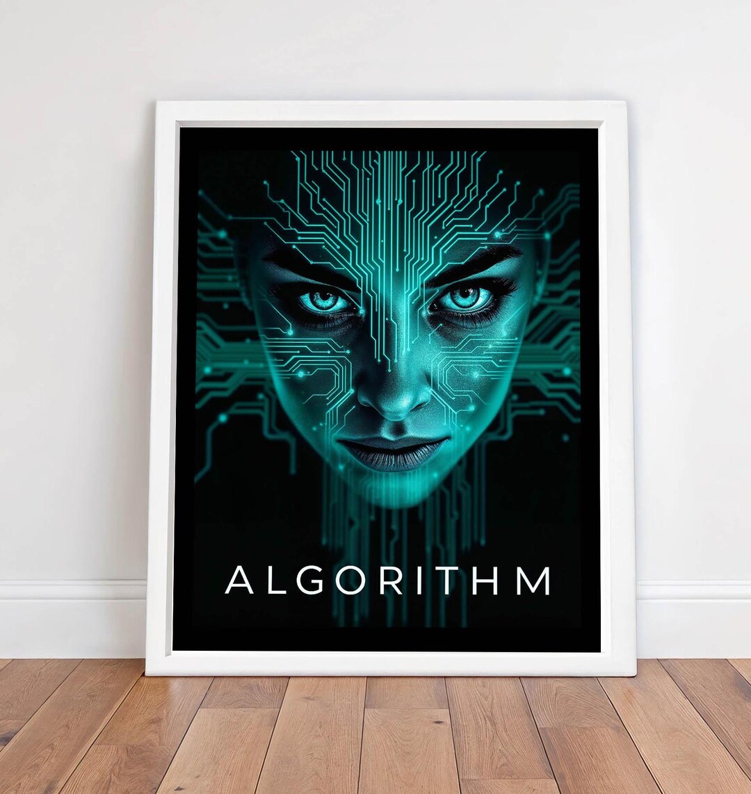 Sci-fi Art Poster 'algorithm'. Artificial Intelligence Theme. Futurist ...