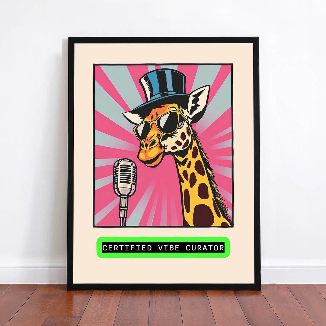 Certified Vibe Curator Giraffe Poster - Etsy