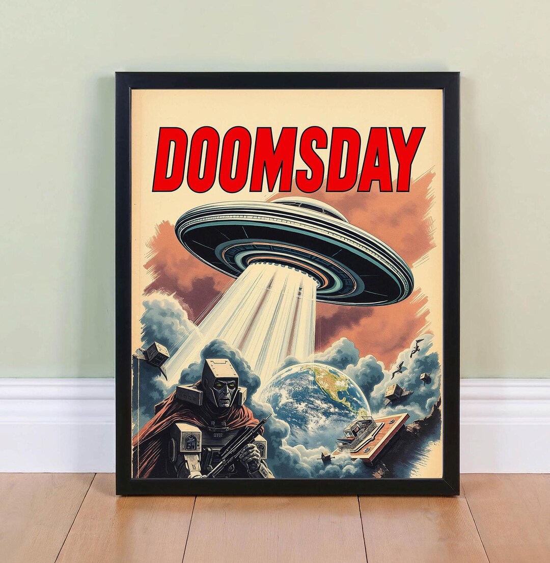 Sci-fi Wall Art Poster. 'doomsday'. Retro Art. UFO Art. Science Fiction ...