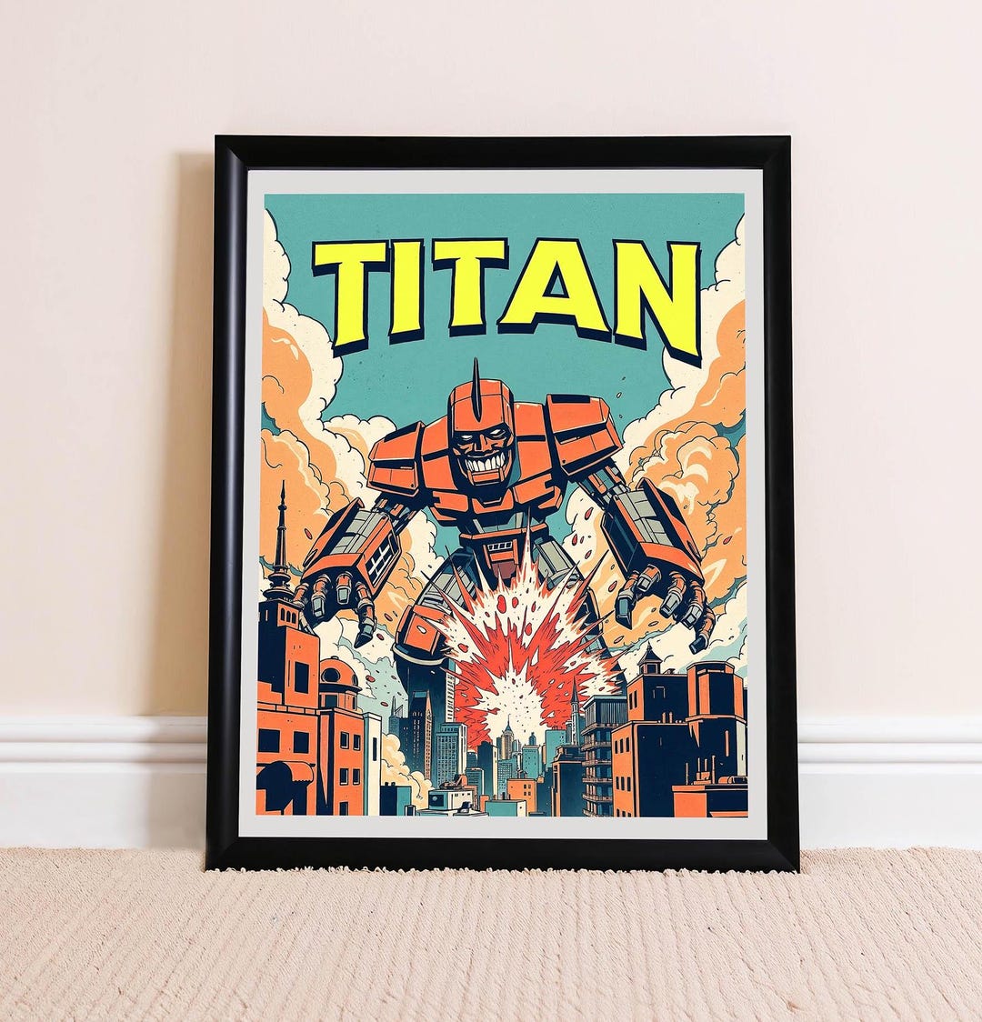 Cool Robot Art Poster. 'titan'. Sci-fi Art. Retro Art. Boys Bedroom Art ...