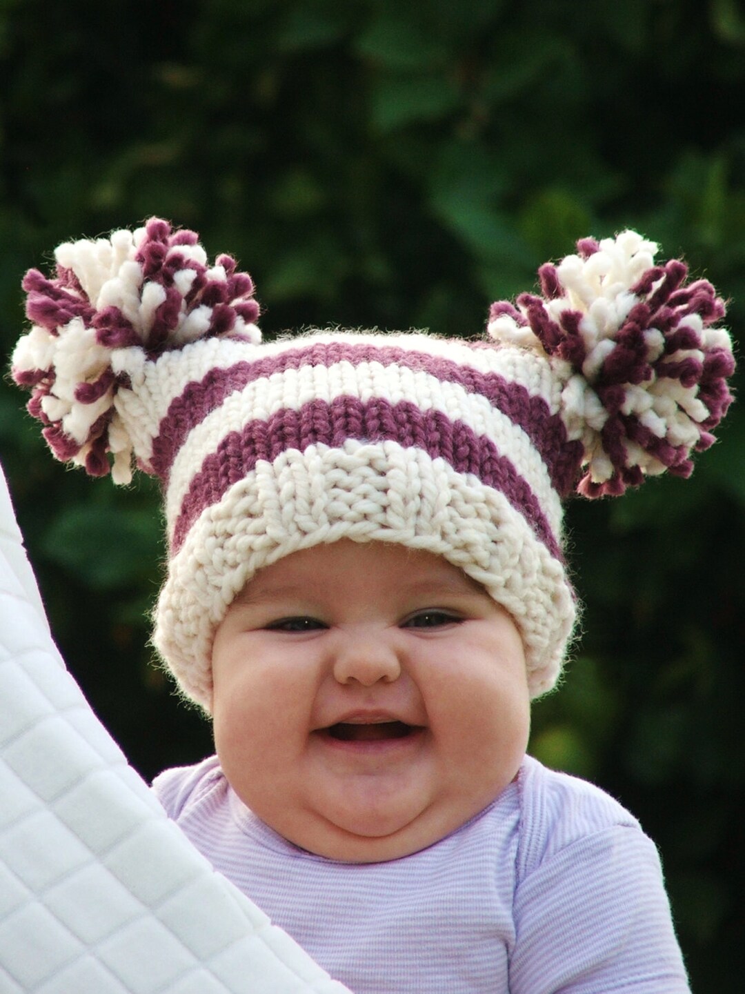 Baby Knitting Pattern - Knit Hat Knitting Pattern PDF - Pom Pom Hat ...