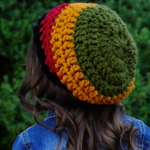 Crochet Pattern - the Reggae Rasta Slouchy (baby, Toddler, Child Sizes ...