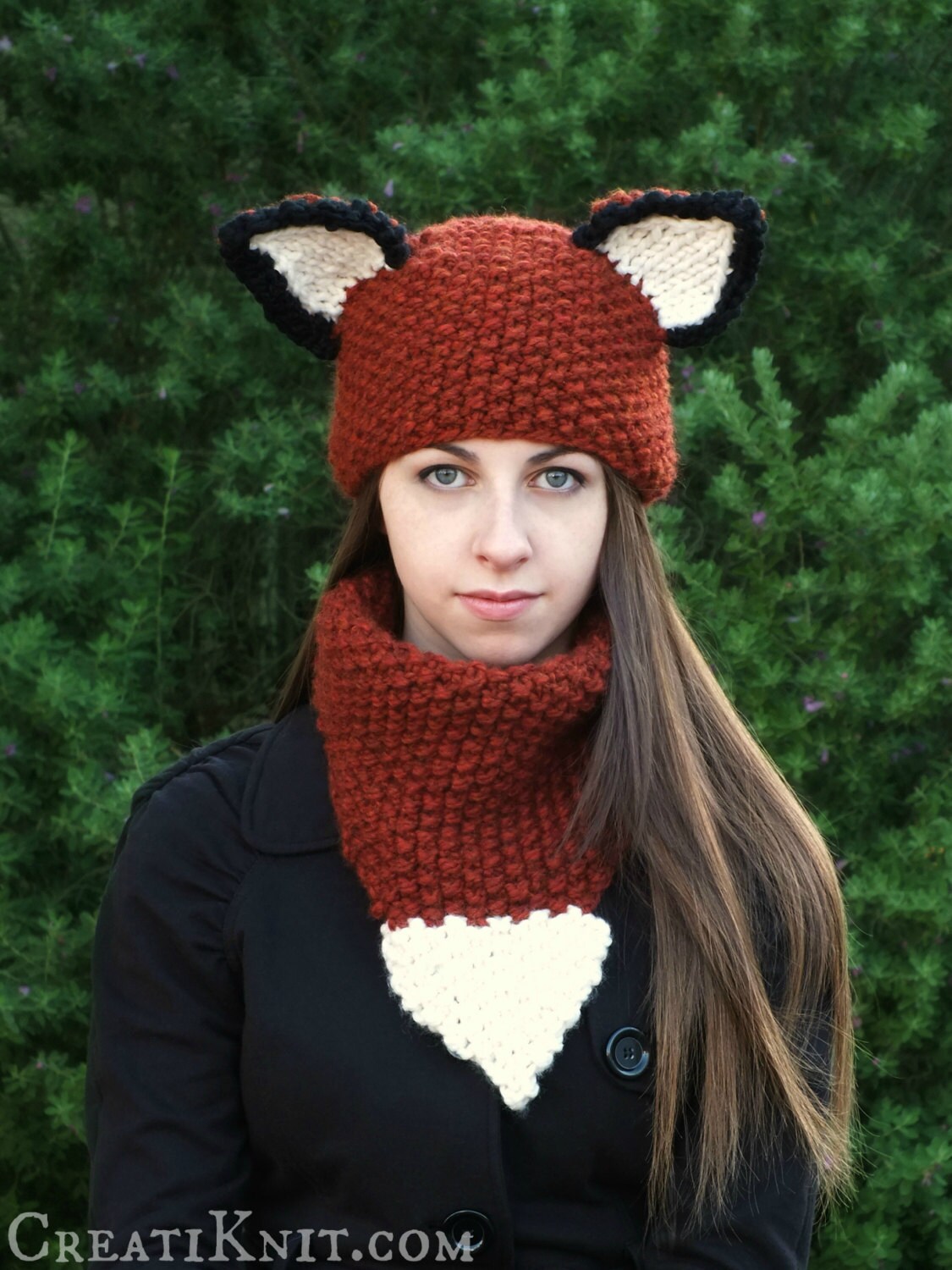 KNITTING PATTERN Adult Fox Hat and Cowl | Etsy