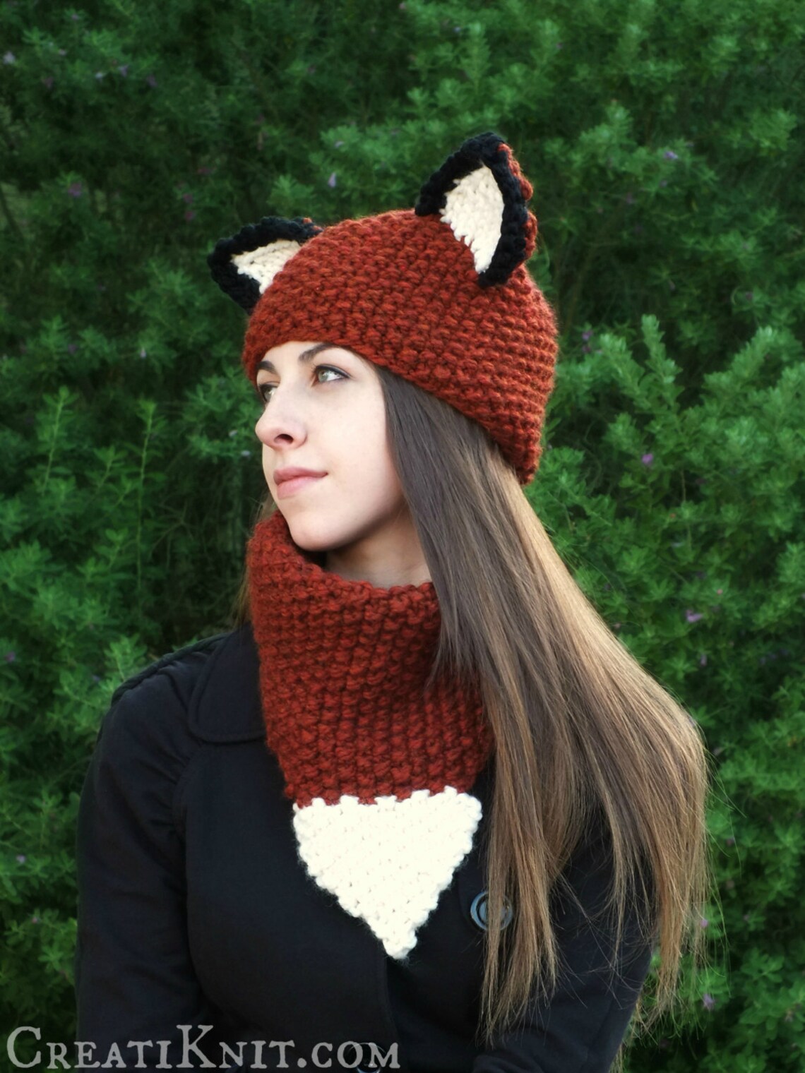 KNITTING Pattern-adult Fox Hat and Cowl Set | Etsy