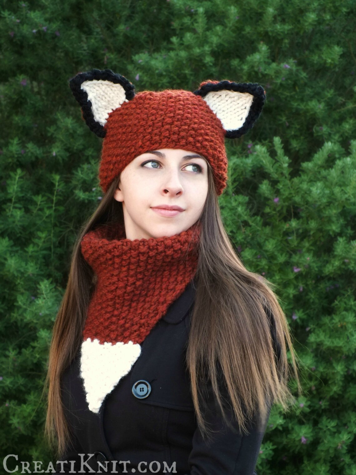 KNITTING Pattern-adult Fox Hat and Cowl Set | Etsy