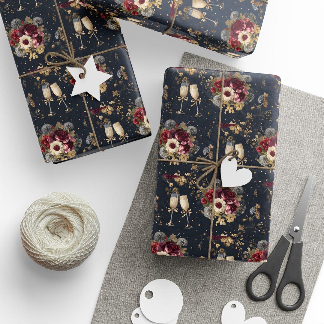 Wrapping Papers Set - Elegant Wedding Gift Wrap, Bridal Shower ...