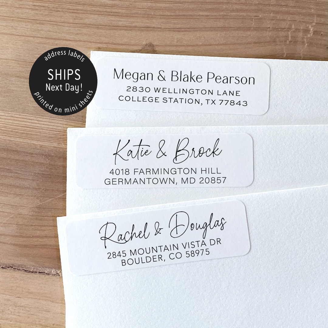 Address Labels Wedding 100 or 200 Qty. Return Address Labels, Address ...