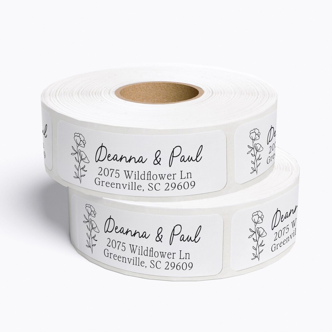 Address Labels on Rolls Personalized White or Clear Stickers Labels ...