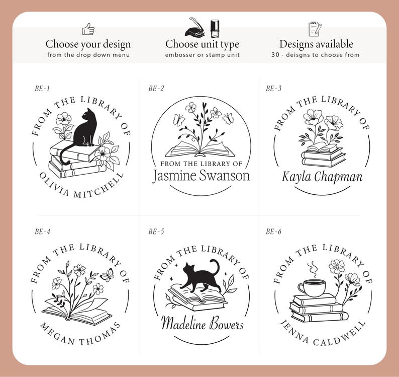 Personalized Book Embosser for Book Lover, Present Keepsake for Teacher ...