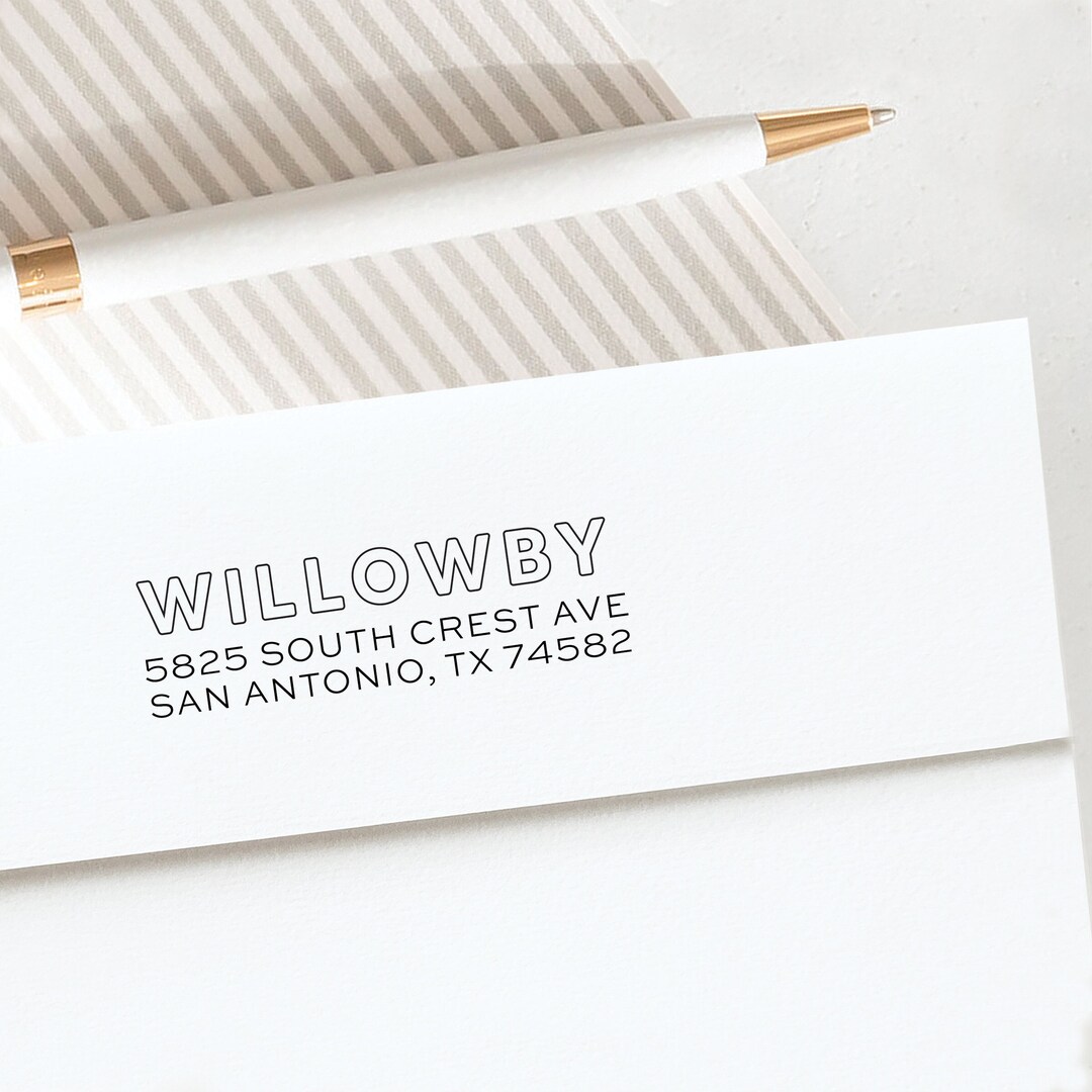 Custom Modern Address Stamp Minimal Self Inking Stamp | Great ...