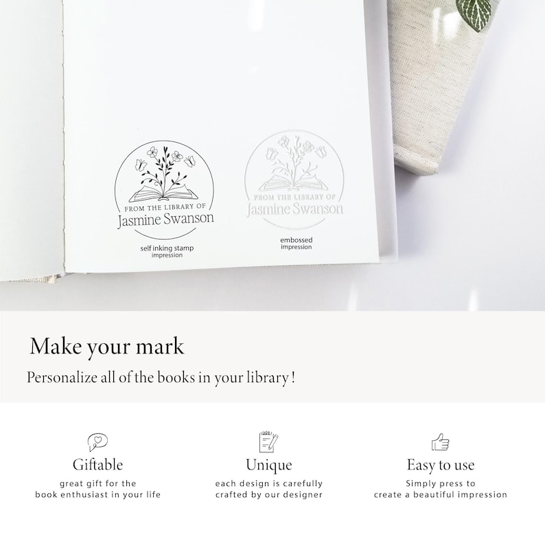 Book Embosser or Book Stamp, Personalized Family Tree Book Stamp or ...