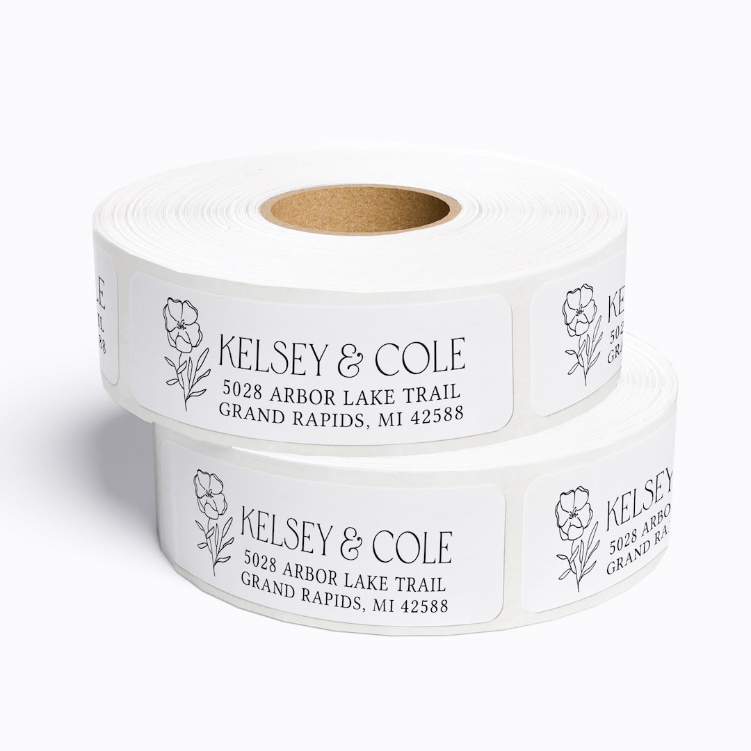Address Labels on Rolls. Personalized White or Clear Stickers Labels ...