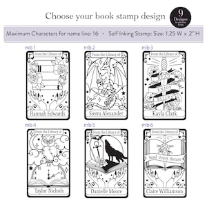 PERSONALIZED BOOK STAMP From the Library of Stamp Mystical Custom Self ...