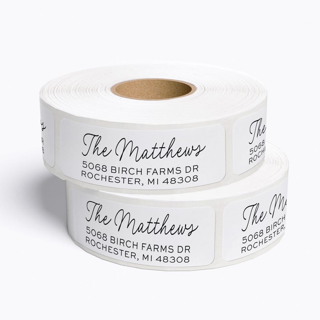 Address Labels on Rolls Personalized White or Clear Stickers Labels ...