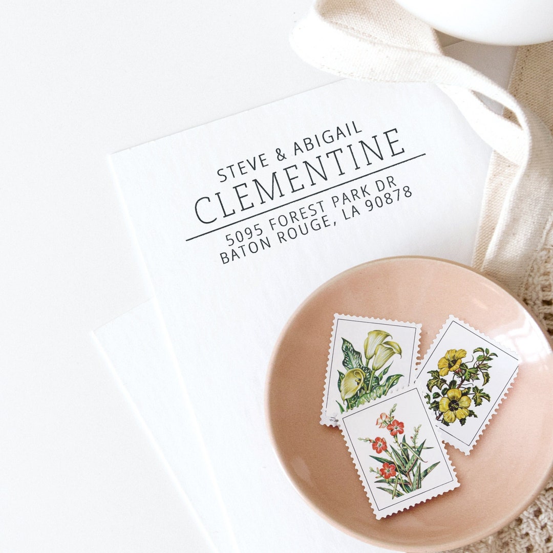 Modern Address Stamp Minimal Family Stamp Great for Christmas Cards ...