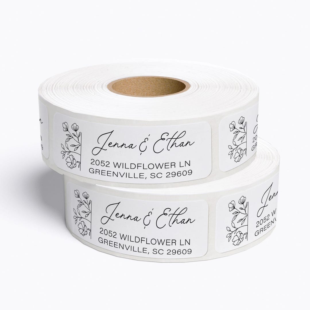 Address Labels on Rolls Personalized White or Clear Stickers Labels ...