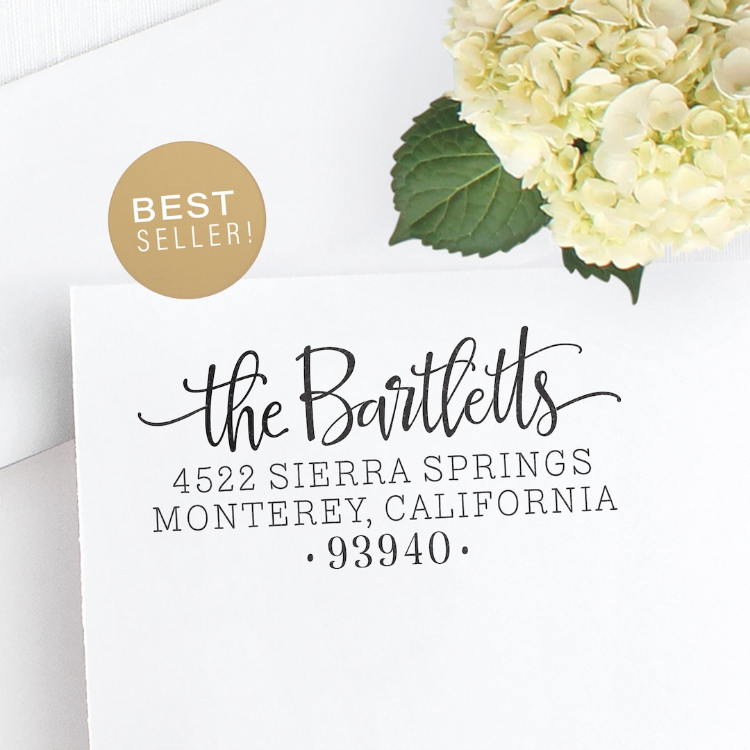 Custom Return Address Stamp, Return Address Stamp, Wedding Invitation ...
