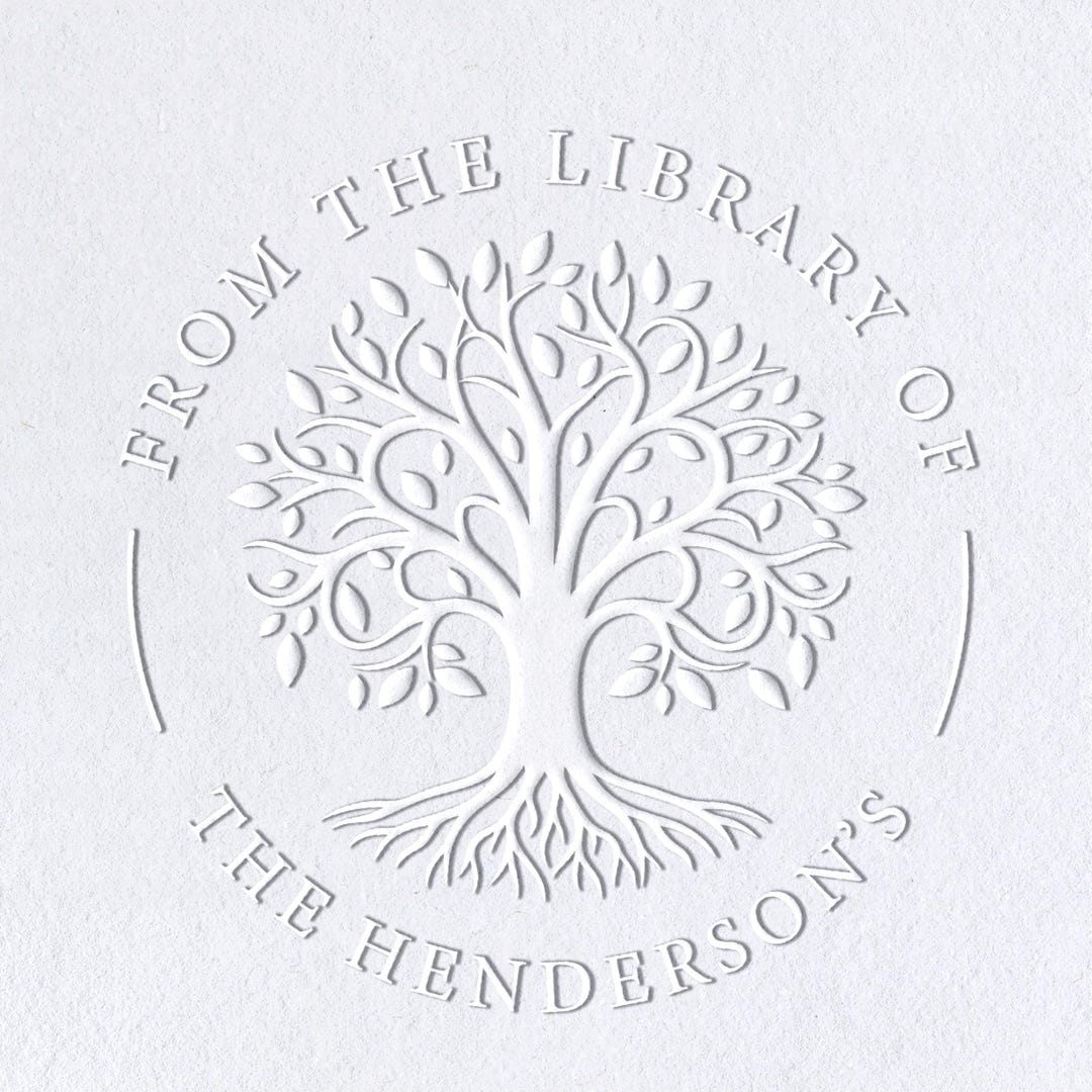 Book Embosser or Book Stamp, Personalized Family Tree Book Stamp or ...