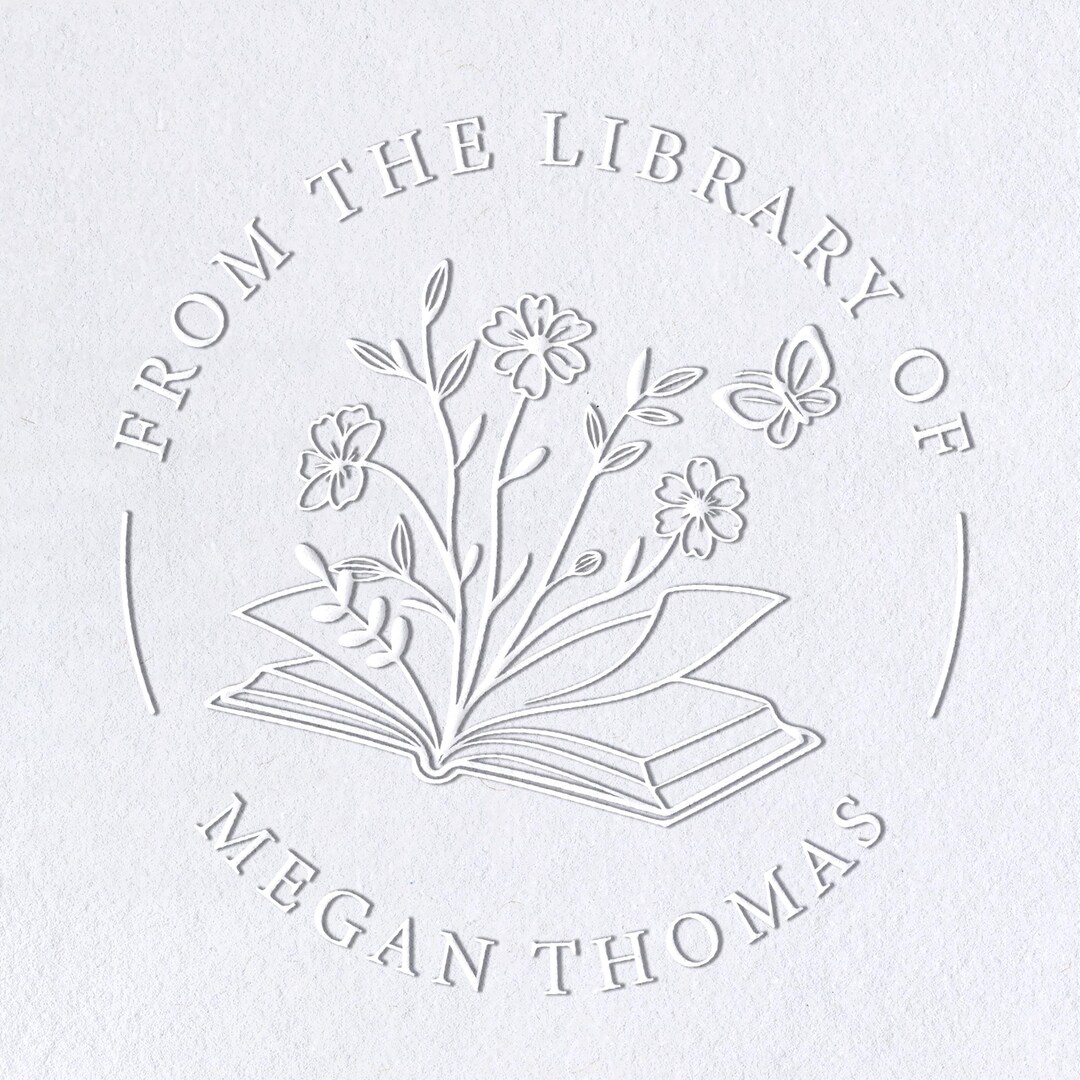 Book Embosser or Book Stamp, Personalized Bookworm Gift: Custom Book ...