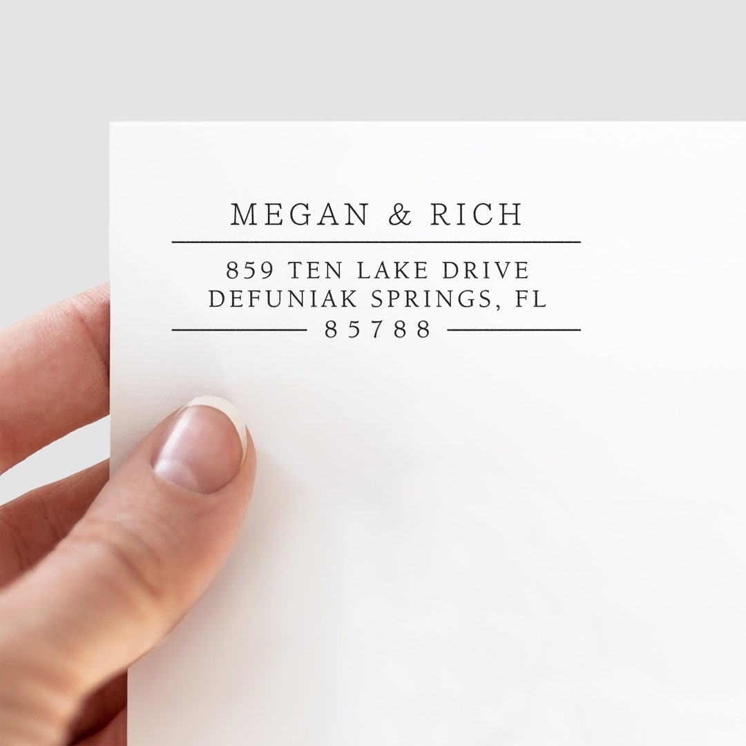 Custom Address Stamp Modern and Simple Personalized Stamp for Wedding ...