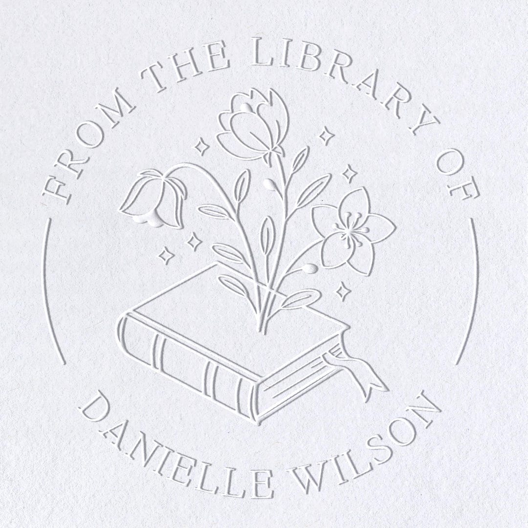 Custom Book Embosser or Book Stamp, Personalized Bookworm Gift 24 ...