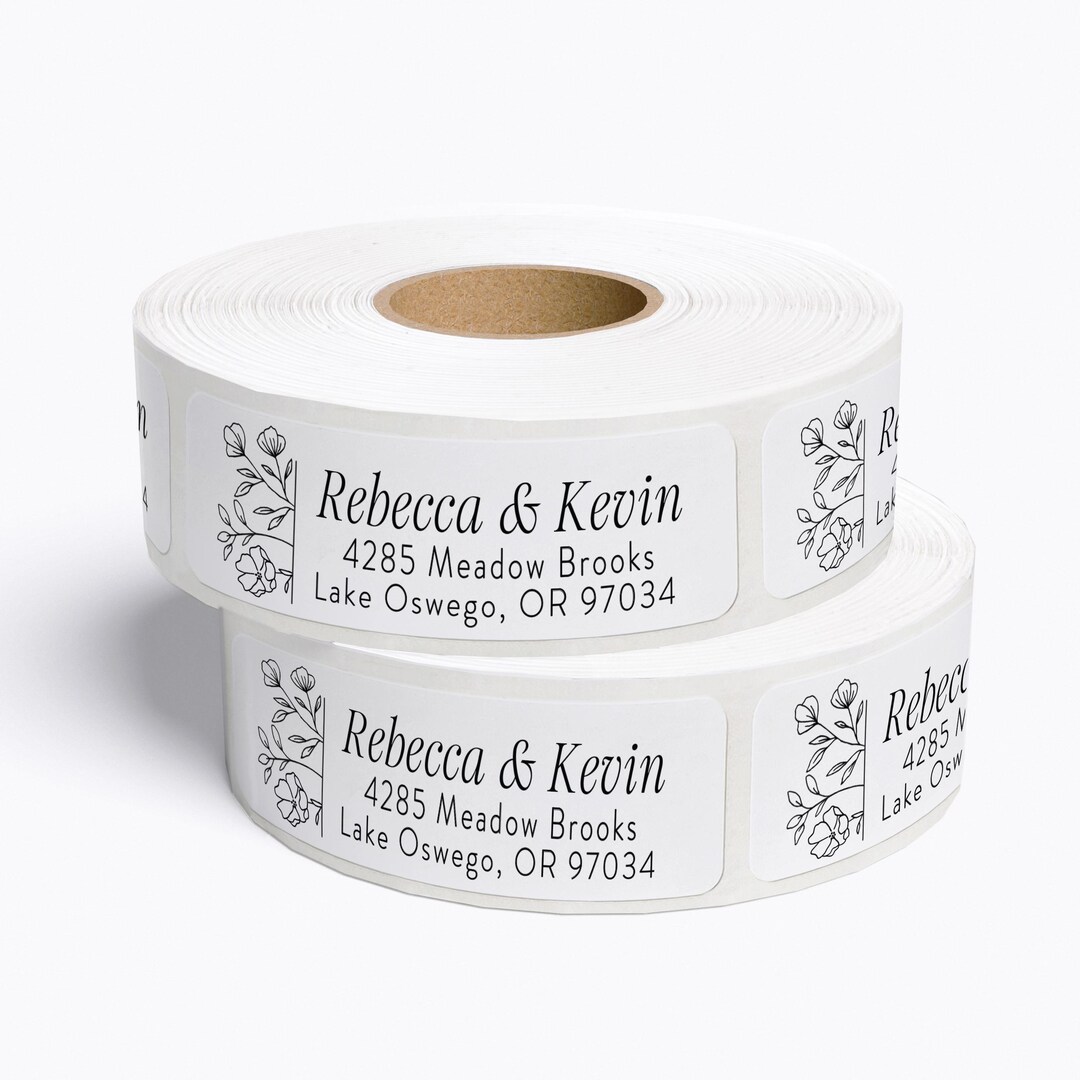 Personalized Address Labels on Rolls. White or Clear Labels for Wedding ...