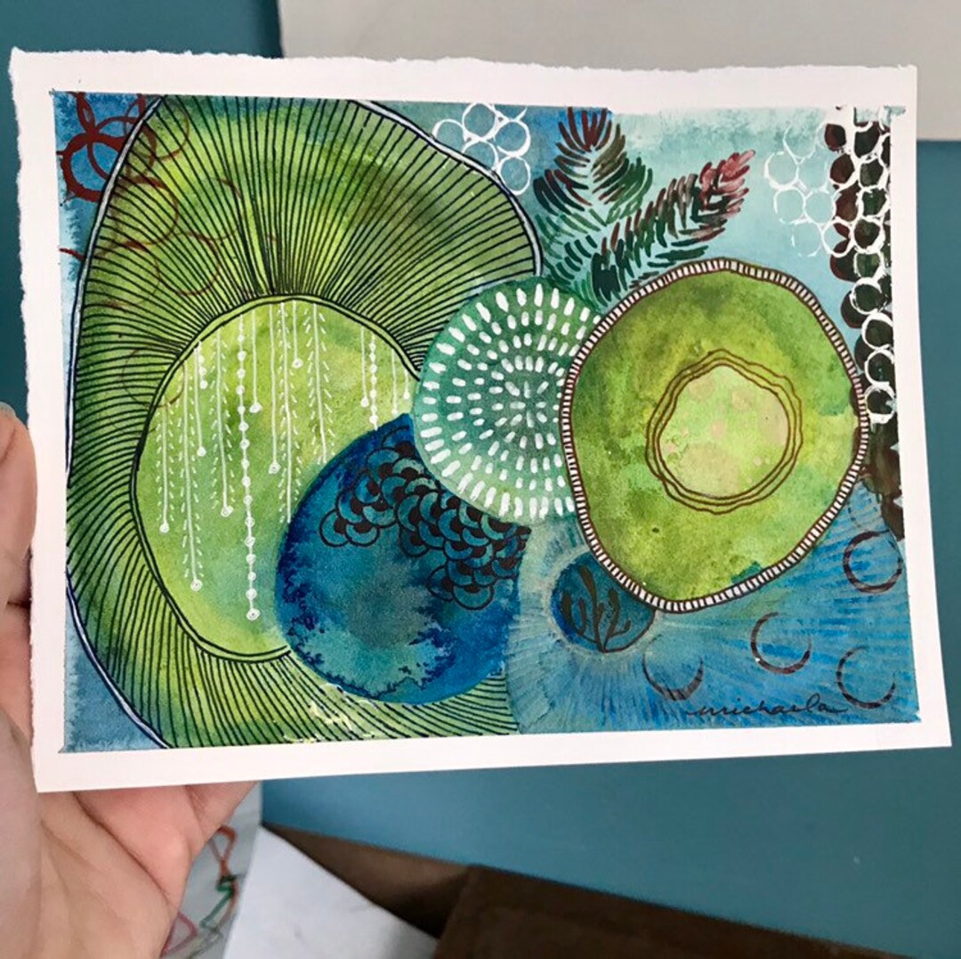 Intertidal What If #36 | Abstract Mixed Media on Paper 5x7 | Imagined ...