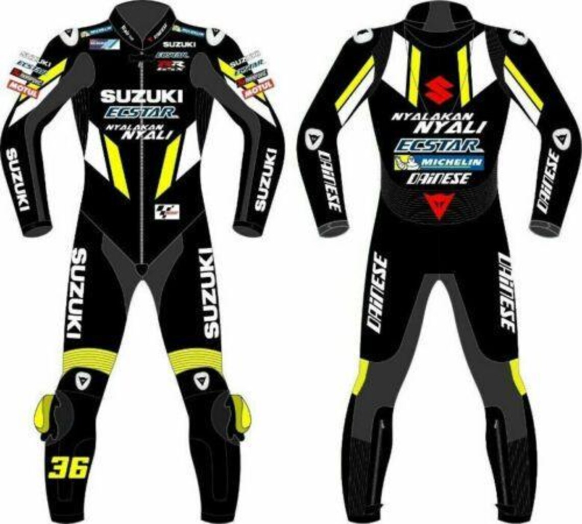 Motorcycle SUZUKI Track Leathers One Piece Motorbike Leather Racing ...