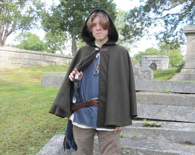 Loden Cape - Wool Cape - Mid-length Cape - Cape With Hood - Hooded Cape ...