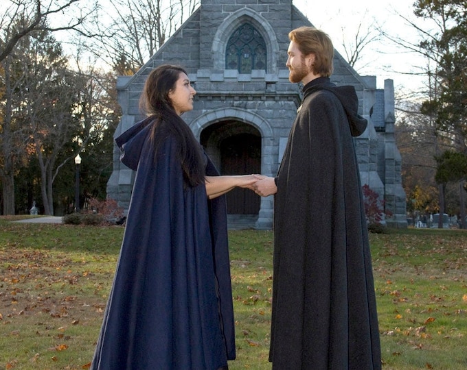 Wool Cloak - Hooded Cloak - Long Cloak - Elven Cloak - Medieval Cloak ...