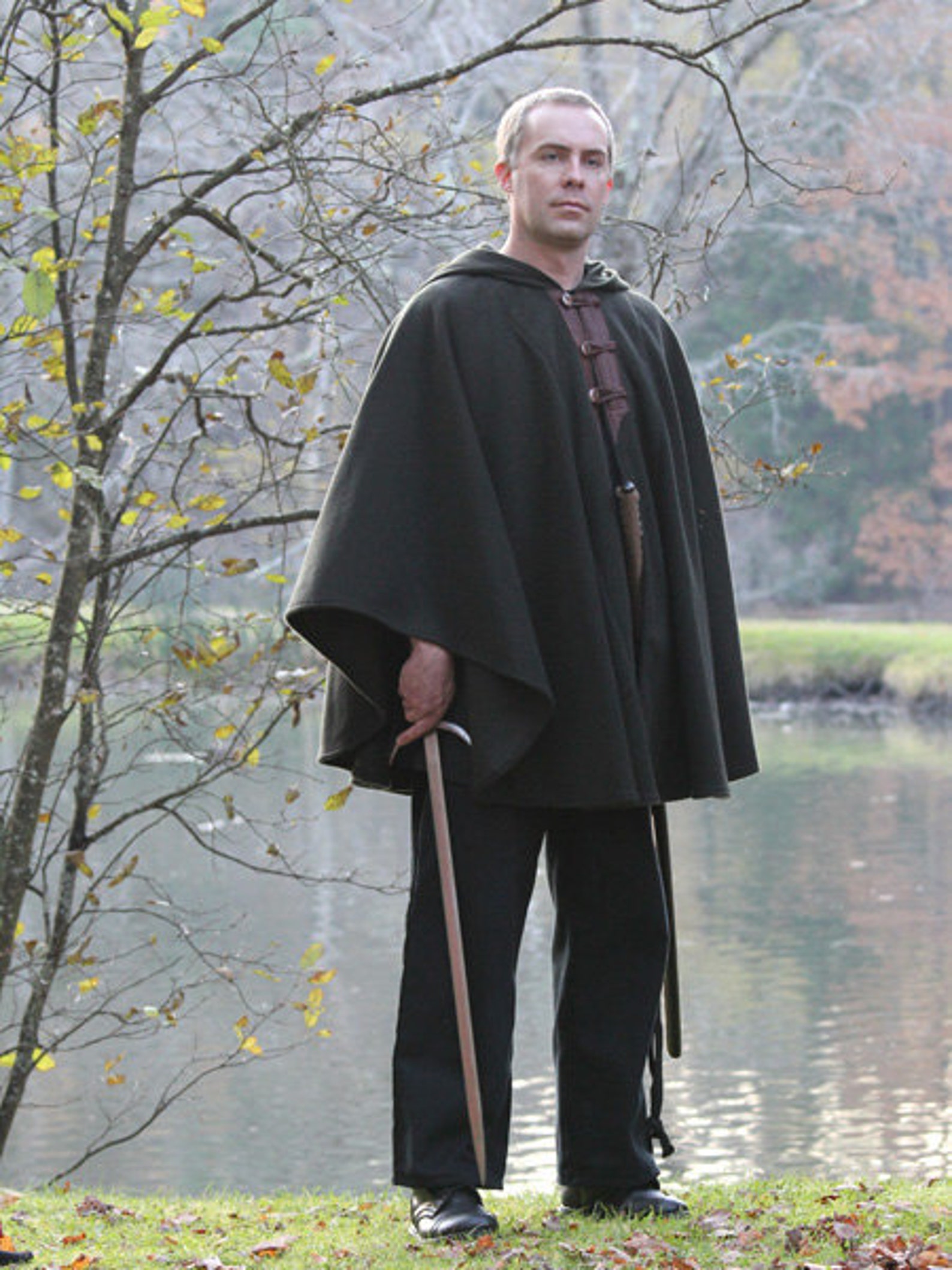 Loden Green Cape Wool Cape Three Button Cape - Etsy