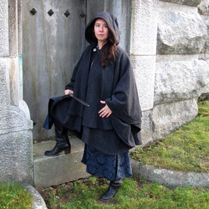 Double Cape - Wool Cape - Red Cape - Cape With Hood - Hooded Cape - Etsy