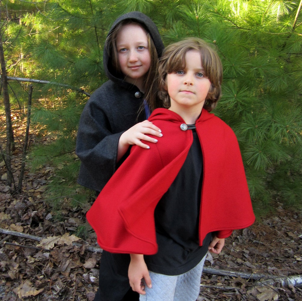 Kids Cape Red Cape Cape With Hood Hooded Kids Cape - Etsy