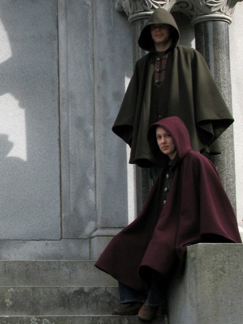 Hunter Green Cape Wool Cape Three Button Cape - Etsy