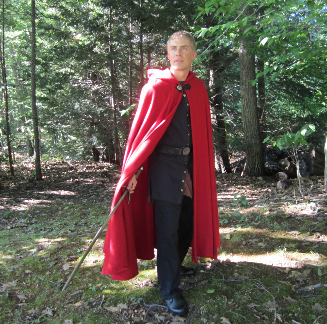 Red Cloak Half-Circle Cloak Wool Cloak Hooded Cloak | Etsy