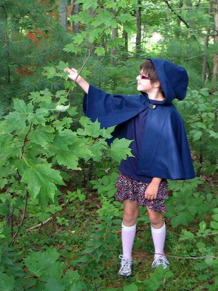 Kids Cape Blue Cape Cape With Hood Hooded Kids Cape - Etsy