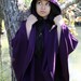 Purple Cape Wool Cape Mid-length Cape Cape With Hood - Etsy