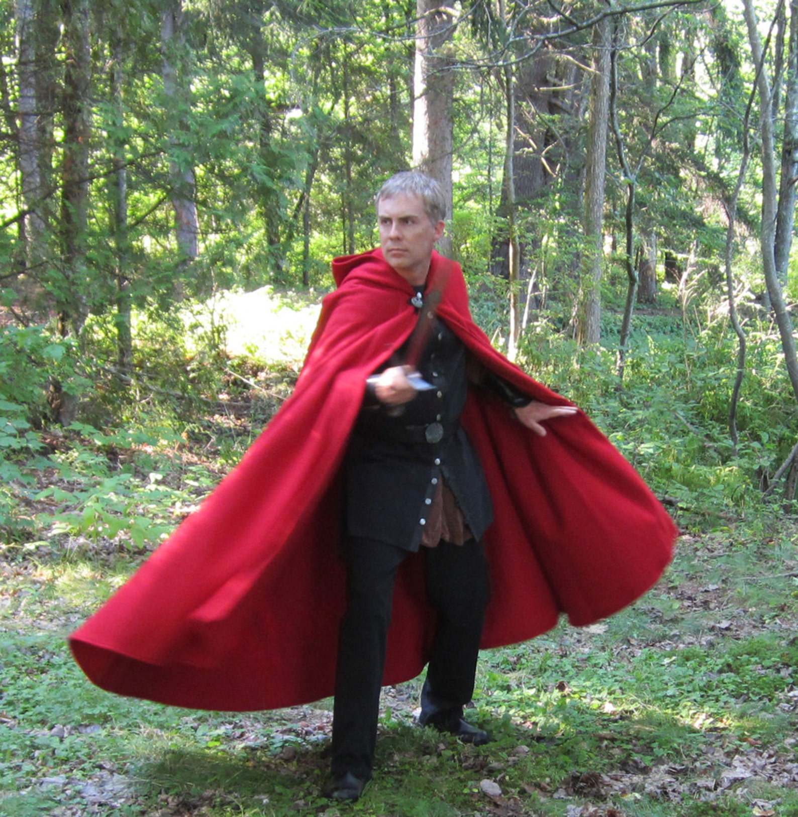 Red Cloak Wool Cloak Hooded Cloak Long Cloak Cloak - Etsy