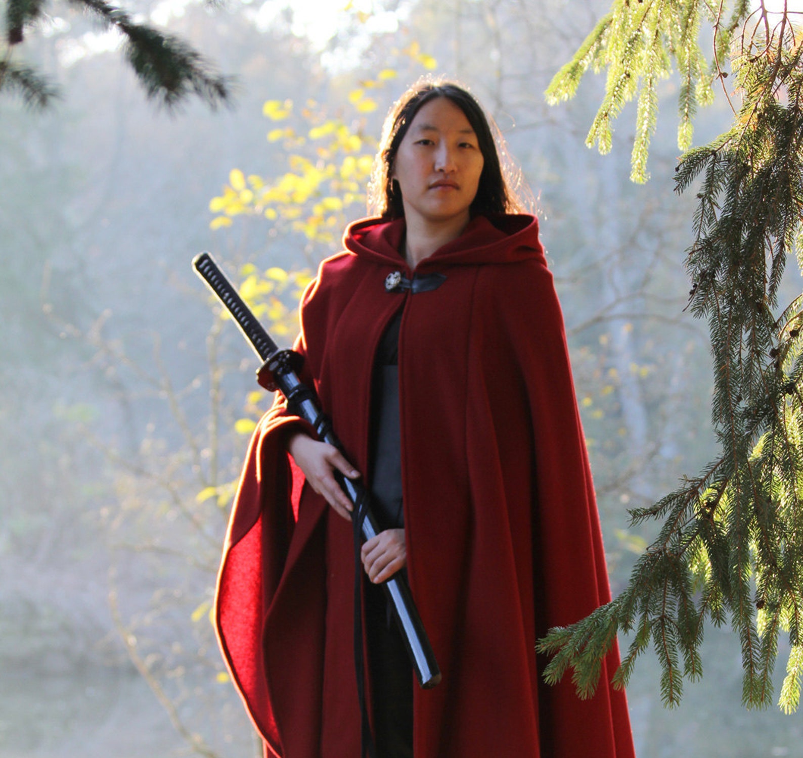 Red Cloak Half-circle Cloak Wool Cloak Red Riding Hood - Etsy