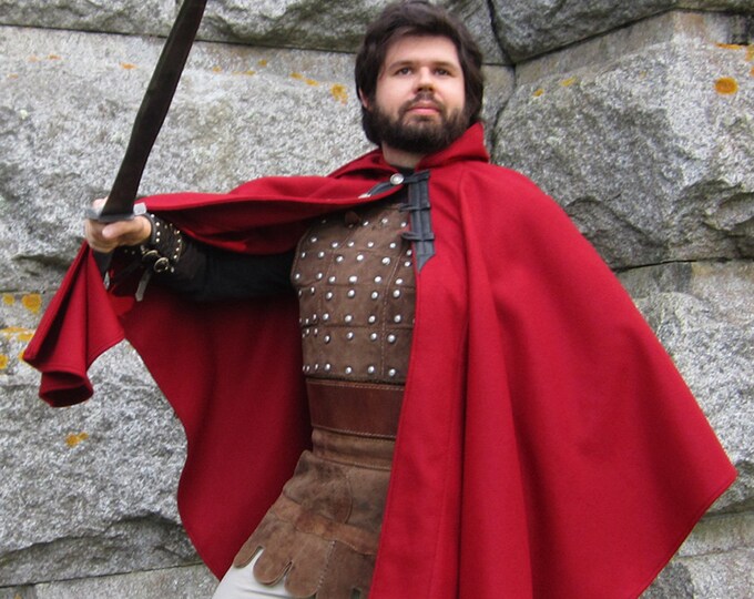 Red Cape - Wool Cape - Three Button Cape - Etsy