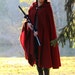 Red Cloak Half-circle Cloak Wool Cloak Red Riding Hood Costume Cloak ...
