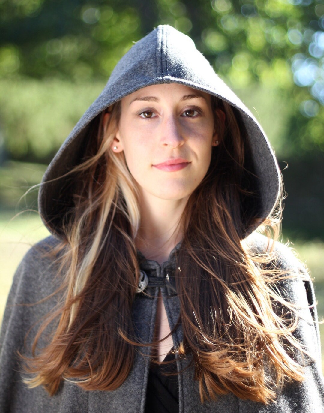 Wool Cloak Half-circle Cloak Charcoal Grey Cloak Hooded Cloak - Etsy