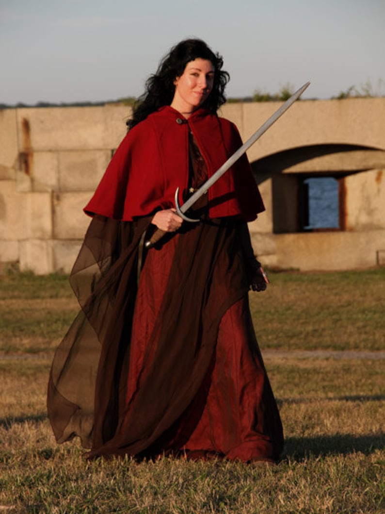 Capelet Red Capelet Wool Capelet Hooded Capelet Capelet With Hood - Etsy