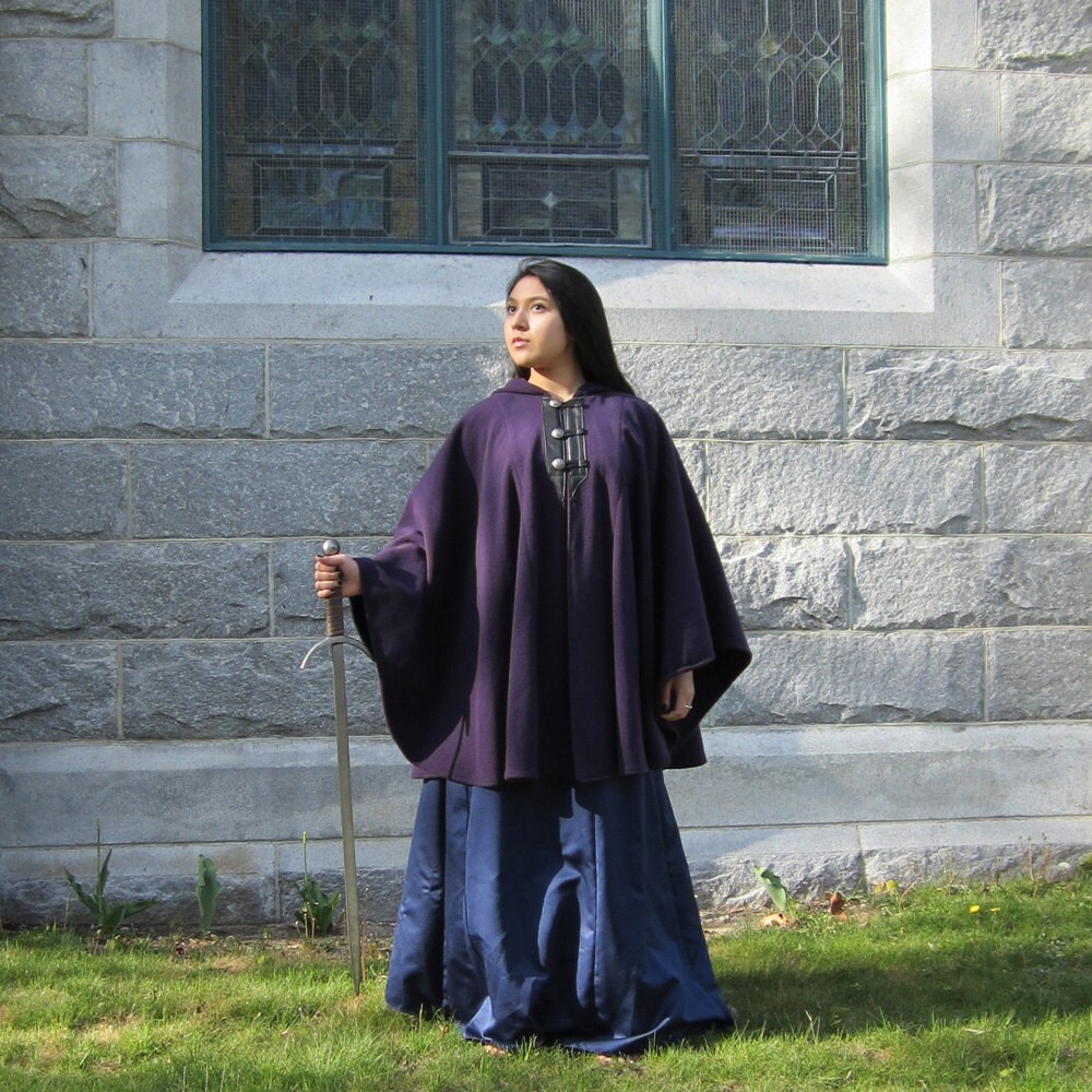 Purple Cape Wool Cape Three Button Cape - Etsy