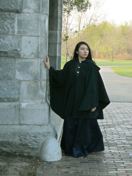 Loden Green Cape Wool Cape Three Button Cape - Etsy