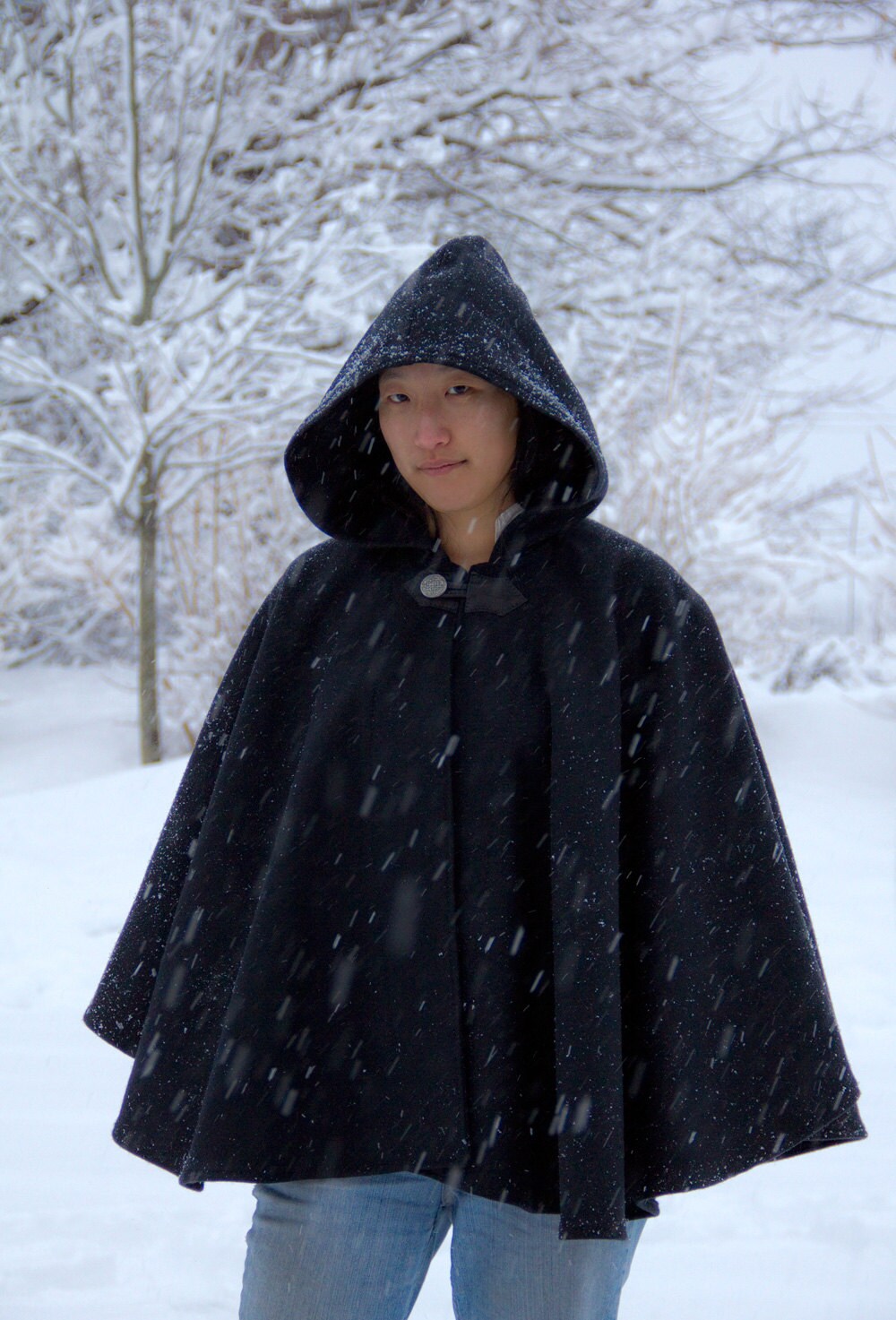 Loden Cape Wool Cape Mid-length Cape Cape With Hood - Etsy