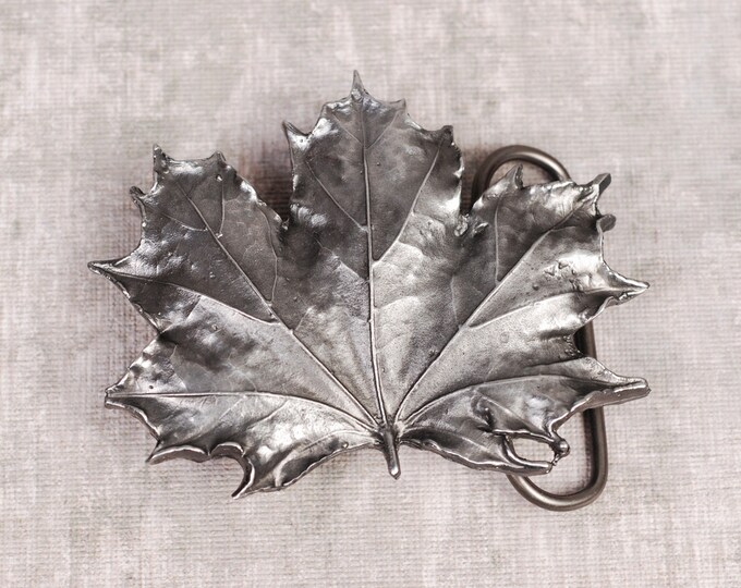 Maple Leaf Belt Buckle - Maple Leaf Buckle - Leaf Buckle - Pewter Belt ...