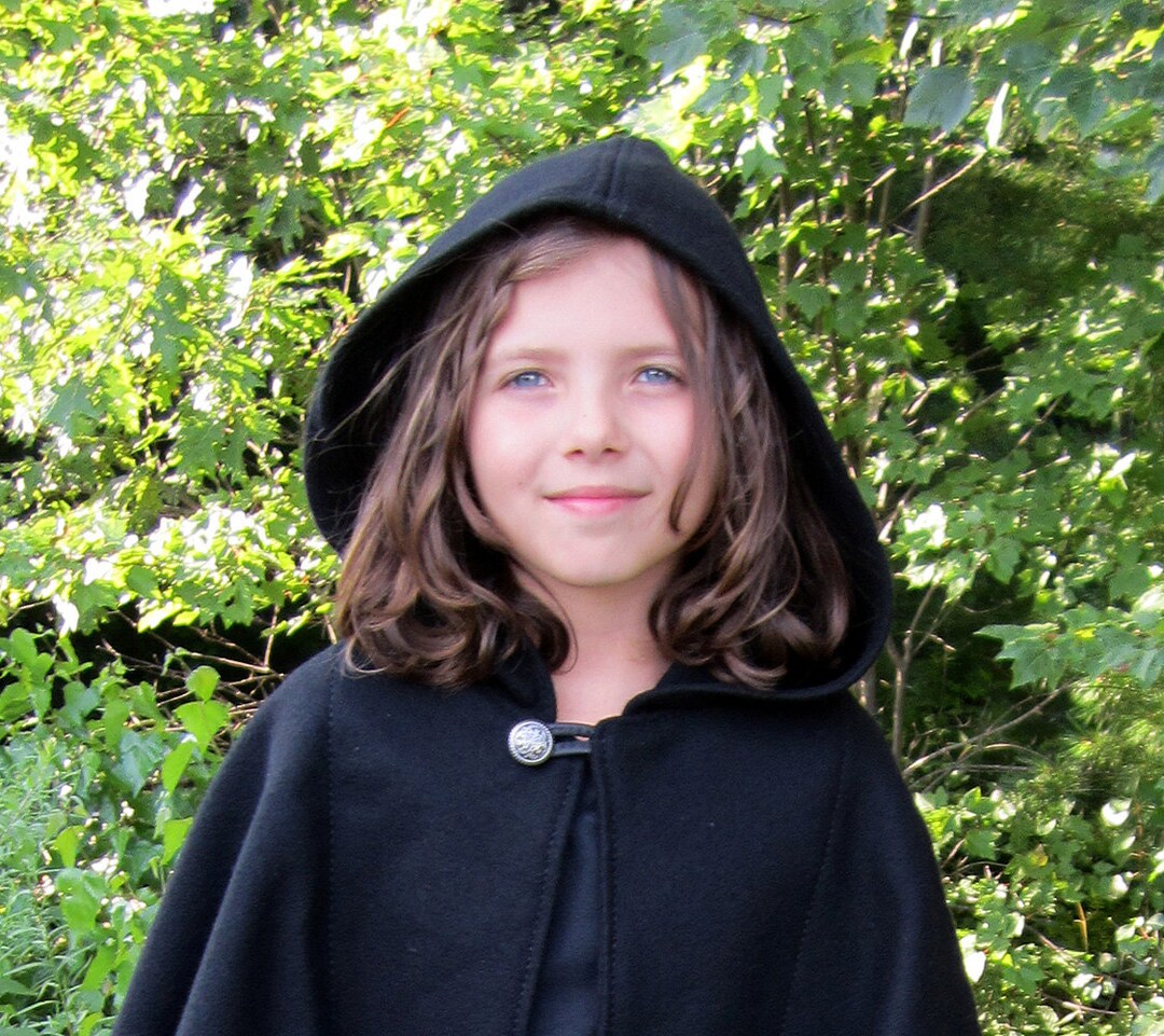 Kids Cape - Black Cape - Cape With Hood - Hooded Kids Cape - Etsy