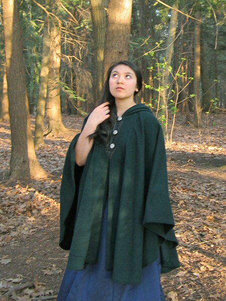 Blue Cape Wool Cape Three Button Cape - Etsy