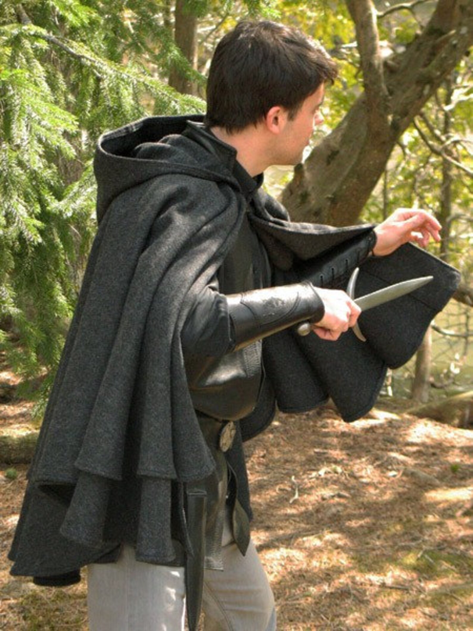 Double Cape Wool Cape Loden Green Cape Cape With Hood - Etsy